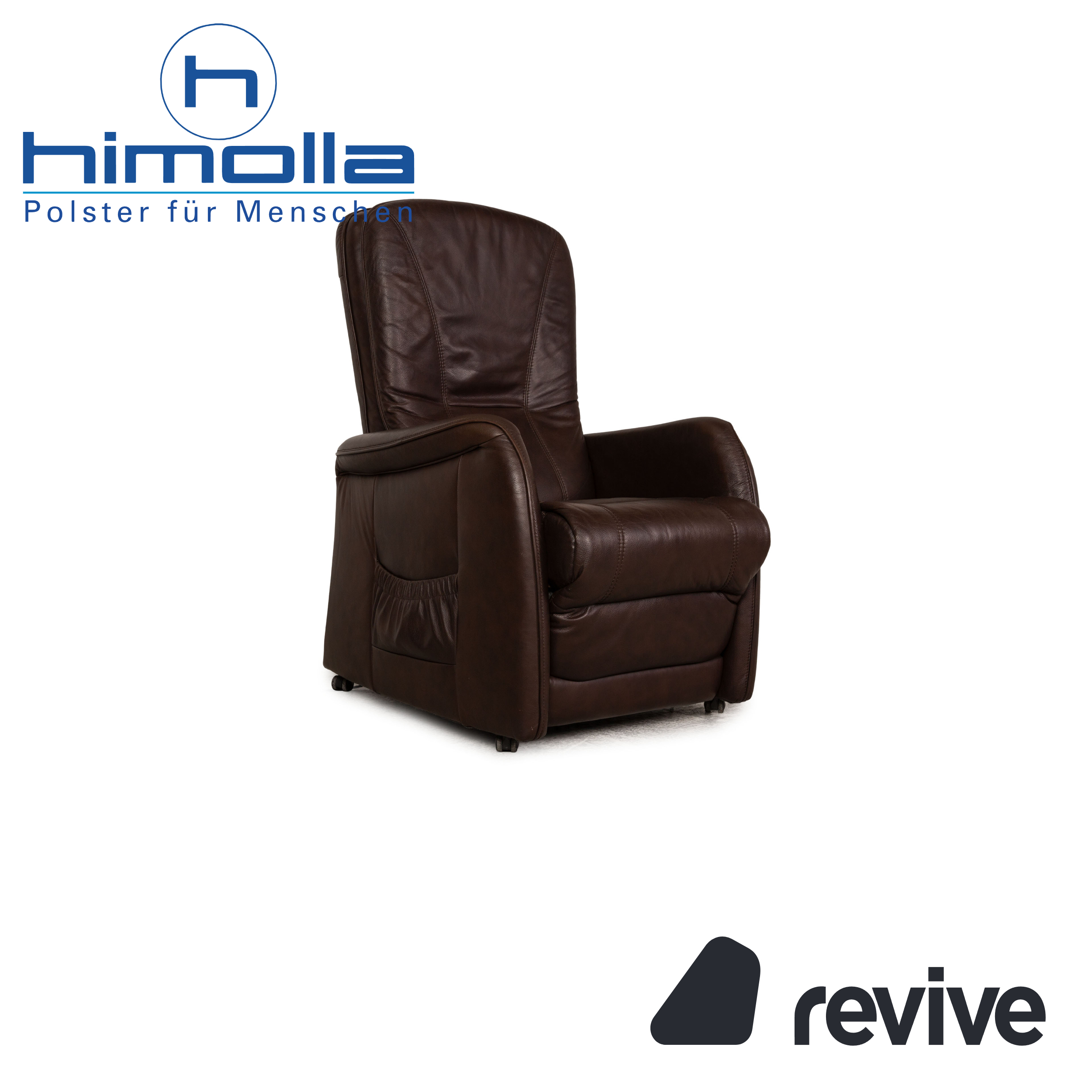 Poltrona Himolla Cumulus pelle marrone funzione elettrica ausilio per alzarsi